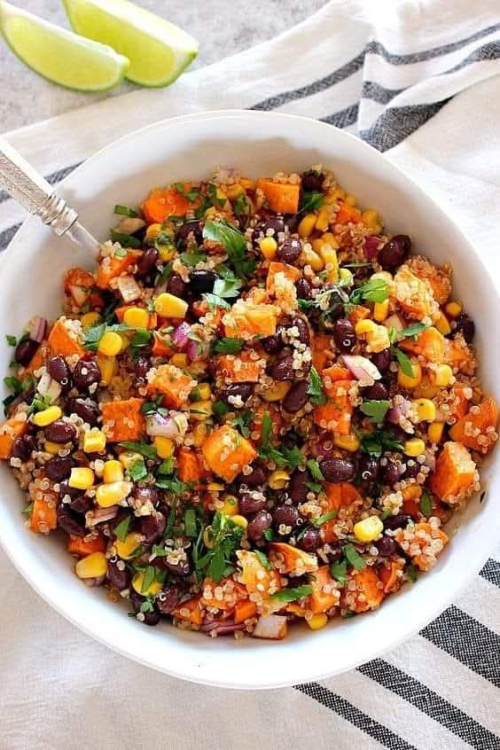 Roasted Sweet Potato Black Bean Quinoa Salad – Clever Journeys